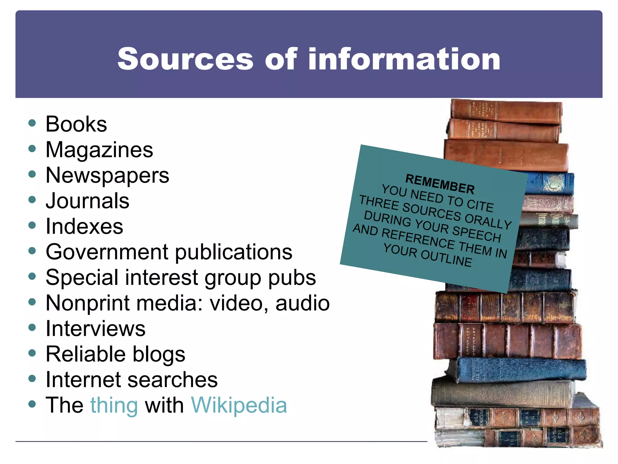 Chapter 12 and 13: Public speaking-developing and structuring the ...