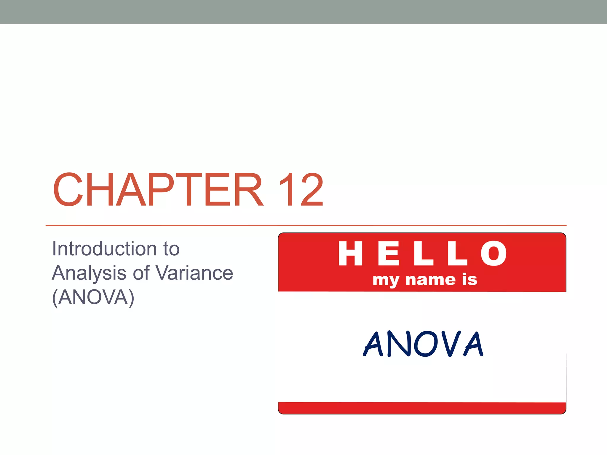 Analysis of Variance | PDF