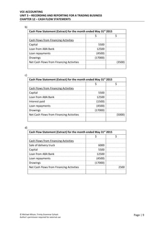 Chapter 12 Cash Flow Statements – Test | PDF