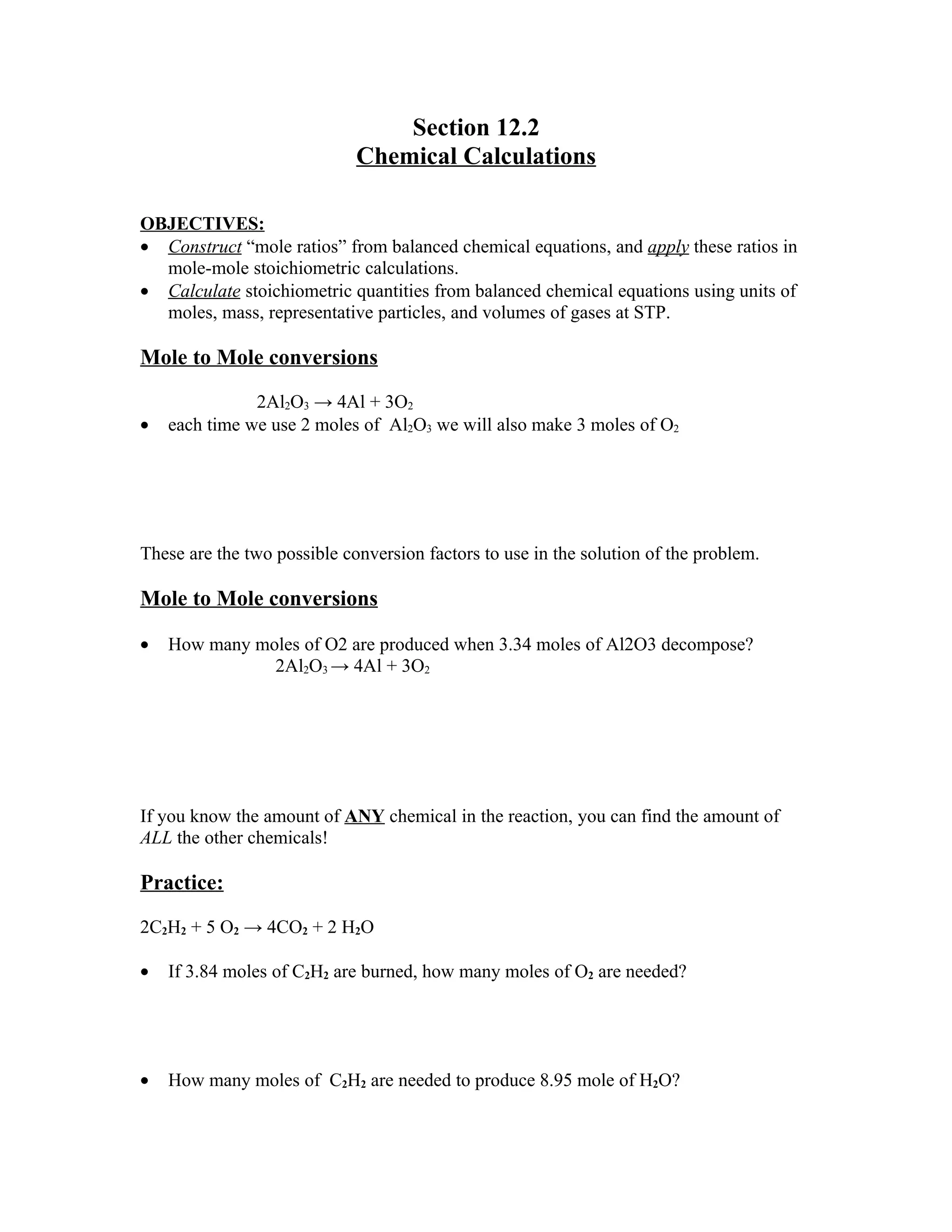 Chemistry - Chp 12 - Stoichiometry - Notes | PDF
