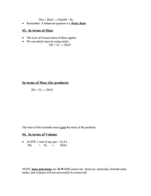 Chemistry - Chp 12 - Stoichiometry - Notes | PDF