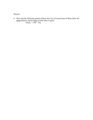 Chemistry - Chp 12 - Stoichiometry - Notes | PDF