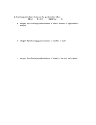 Chemistry - Chp 12 - Stoichiometry - Notes | PDF