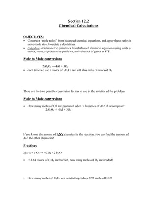 Chemistry - Chp 12 - Stoichiometry - Notes | PDF