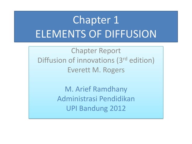Chapter 1+2 diffusion of innovation rogers 1983 | PPTX
