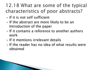 Chapter 12: Abstract ( english for writing research papers) | PPTX