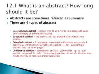 Chapter 12: Abstract ( english for writing research papers) | PPT
