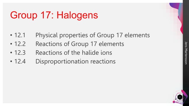 chapter 12 group 17 elements.pptx | Chemistry | Science