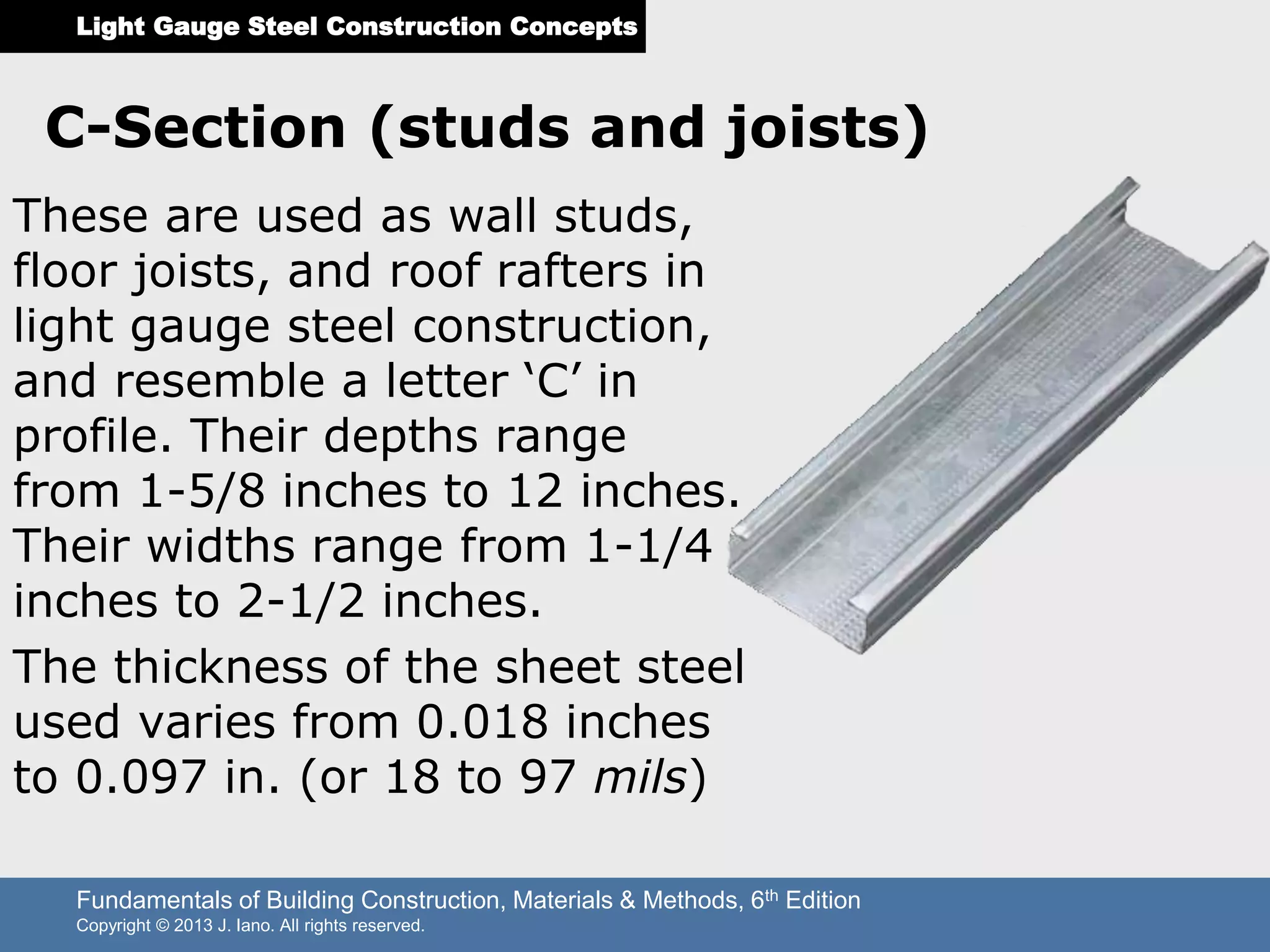 Chapter 12 Light Gauge Steel Frame Construction | PPTX