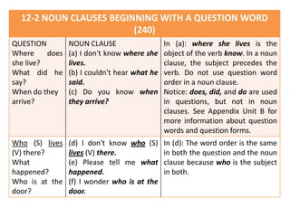 Chapter 12 noun clauses | PPTX