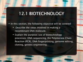 Chapter 12 DNA Biotechnology and Genomics | PPTX