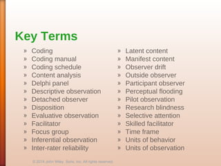 Chapter 12 Research Techniques Observations, Focus Groups, and Other ...