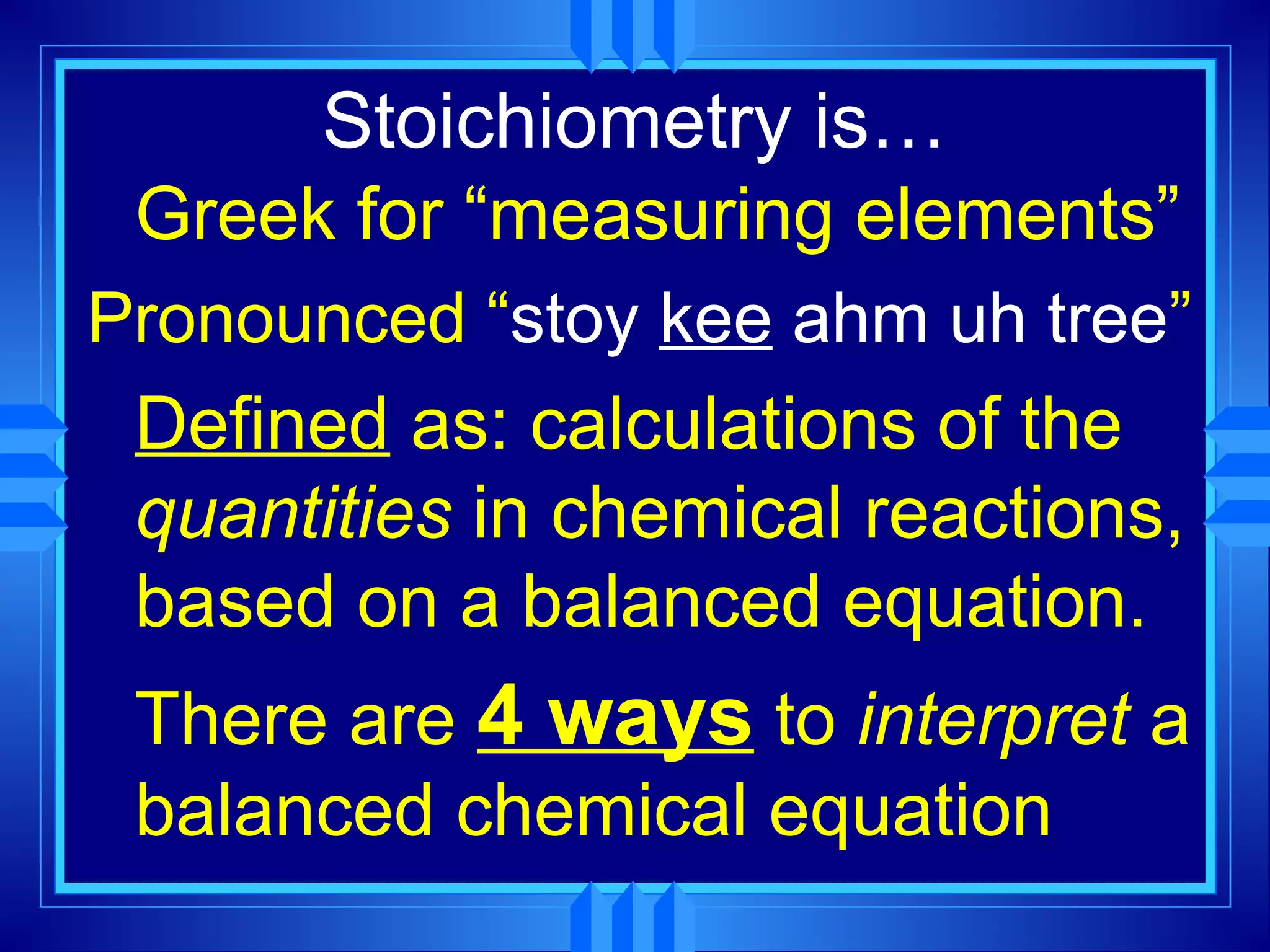 Chemistry - Chp 12 - Stoichiometry - PowerPoint | PPT