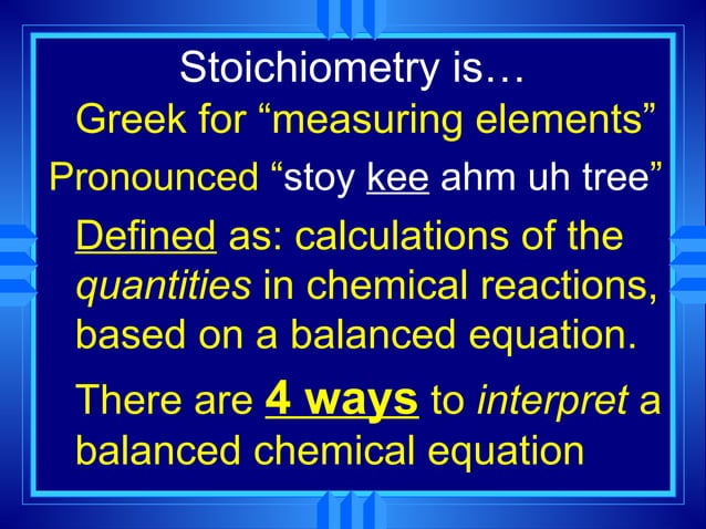 Chemistry - Chp 12 - Stoichiometry - PowerPoint | PPT