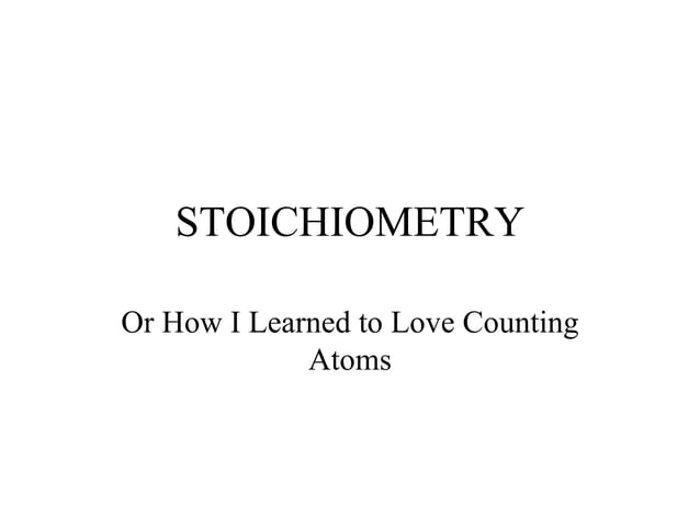 Chapter 12 Stoichiometry | PPT
