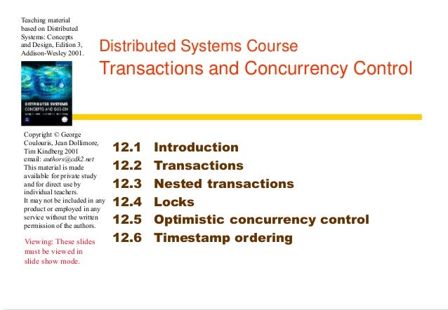 Chapter 12 Transactions And Concurrency Control
