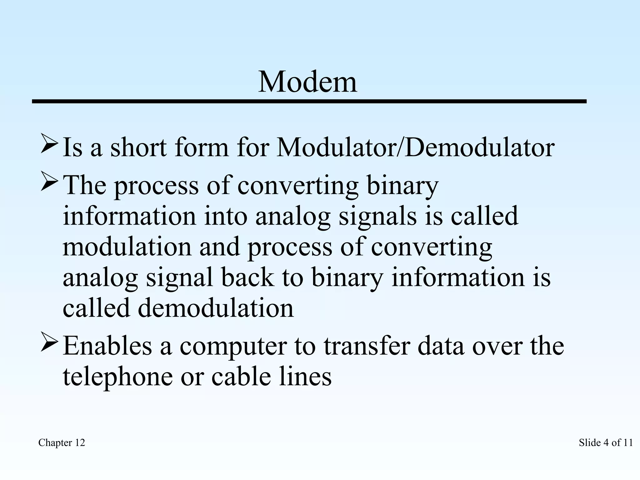 MODEM INTERNAL AND EXTERNAL | PPT