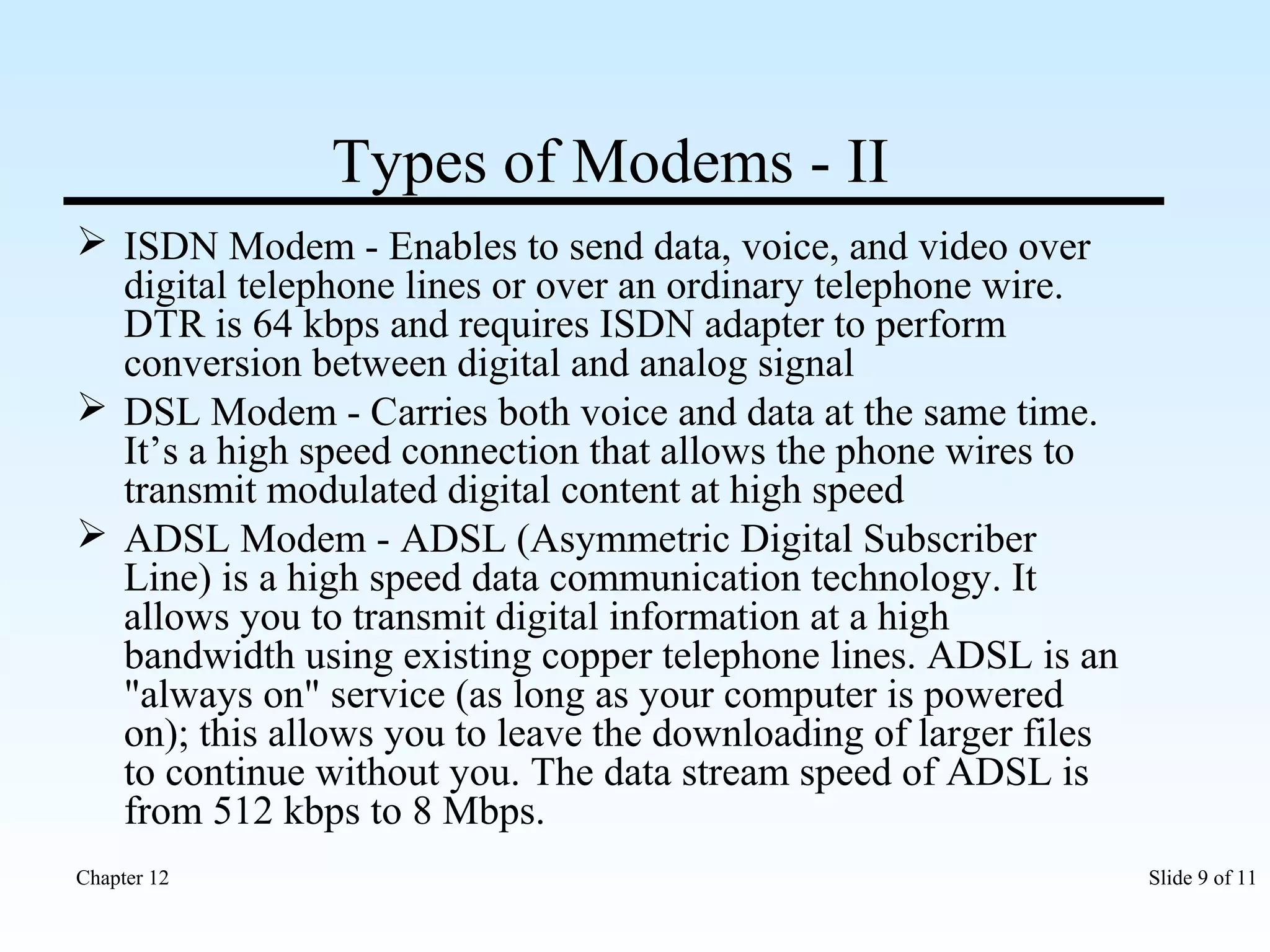 MODEM INTERNAL AND EXTERNAL | PPT