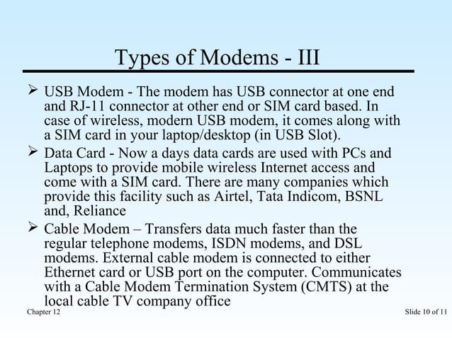 MODEM INTERNAL AND EXTERNAL | PPT