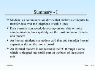 MODEM INTERNAL AND EXTERNAL | PPT