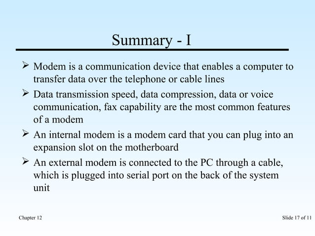 MODEM INTERNAL AND EXTERNAL | PPT