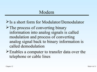 MODEM INTERNAL AND EXTERNAL | PPT