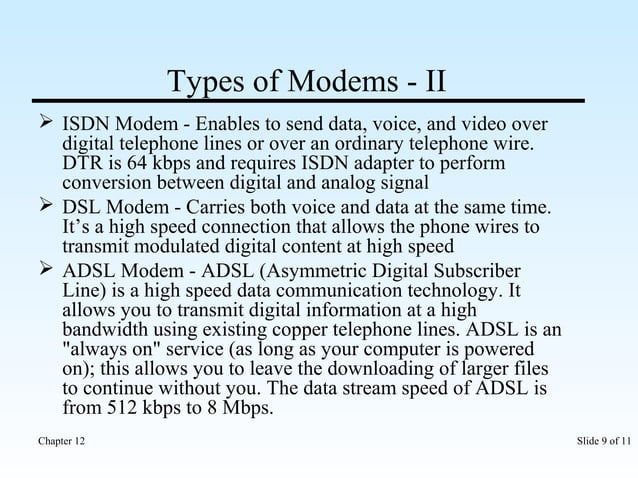 MODEM INTERNAL AND EXTERNAL | PPT