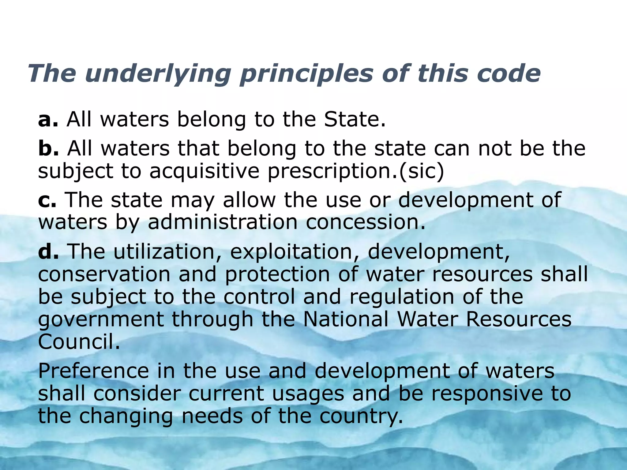 Water Code of the Philippines | PDF