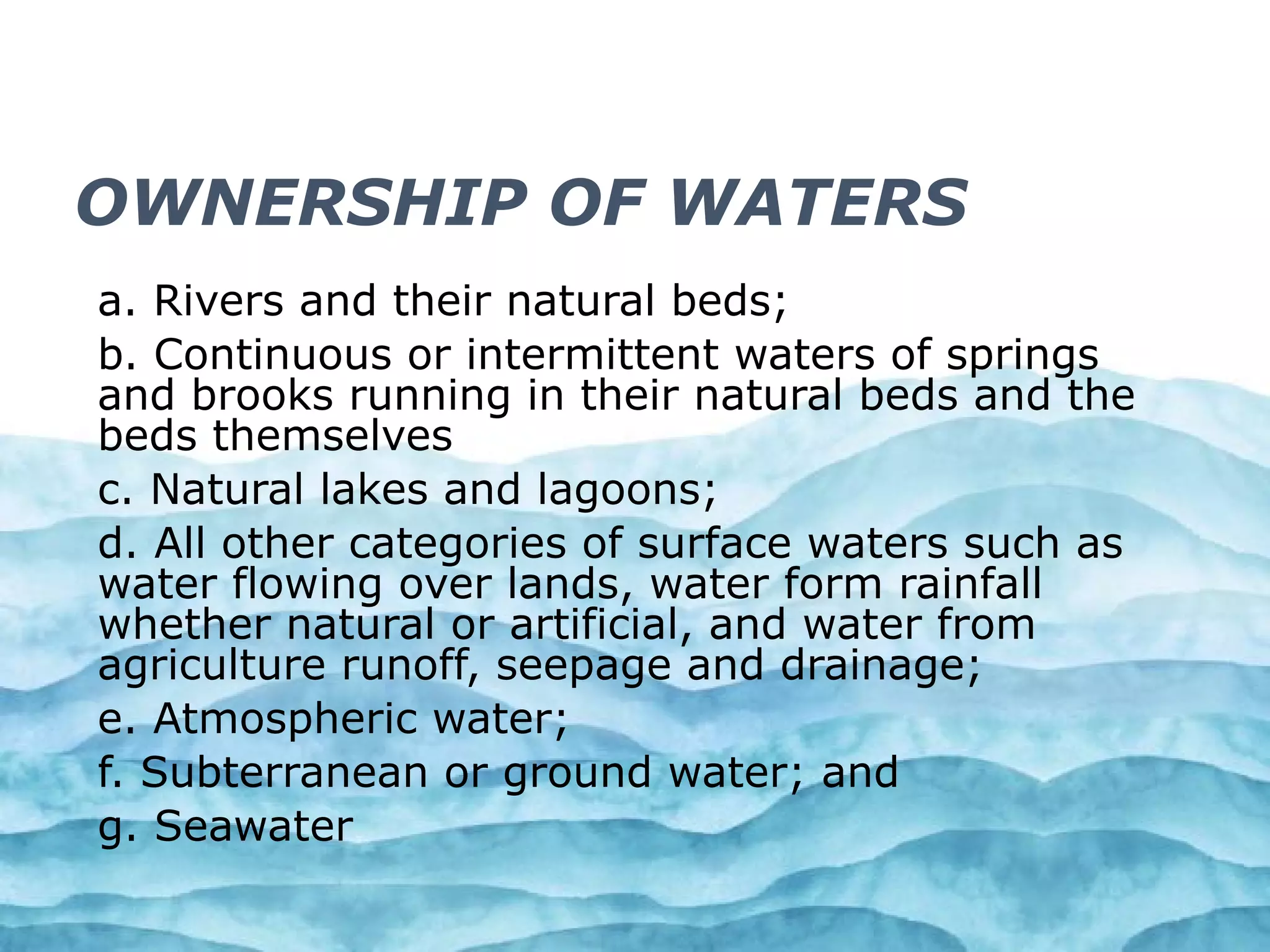 Water Code of the Philippines | PDF