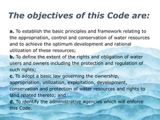 Water Code of the Philippines | PDF