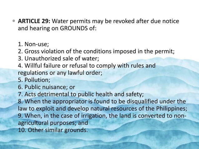 Water Code of the Philippines | PDF