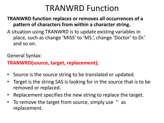 SAS functions.pptx | Programming Languages | Computing