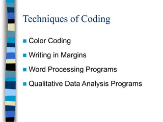 Chapter13 Intro to Qualitative Data Analysis | PPT