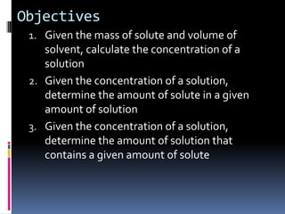 Chapter 13.3 : Concentration of Solutions | PPT