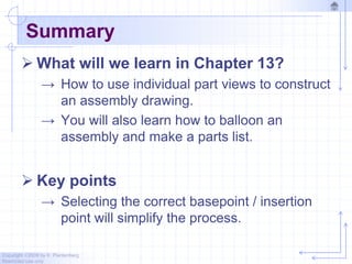 Chapter 13 assemblies in auto cad 2010 | PPTX