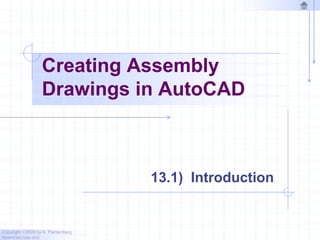 Chapter 13 assemblies in auto cad 2010 | PPTX