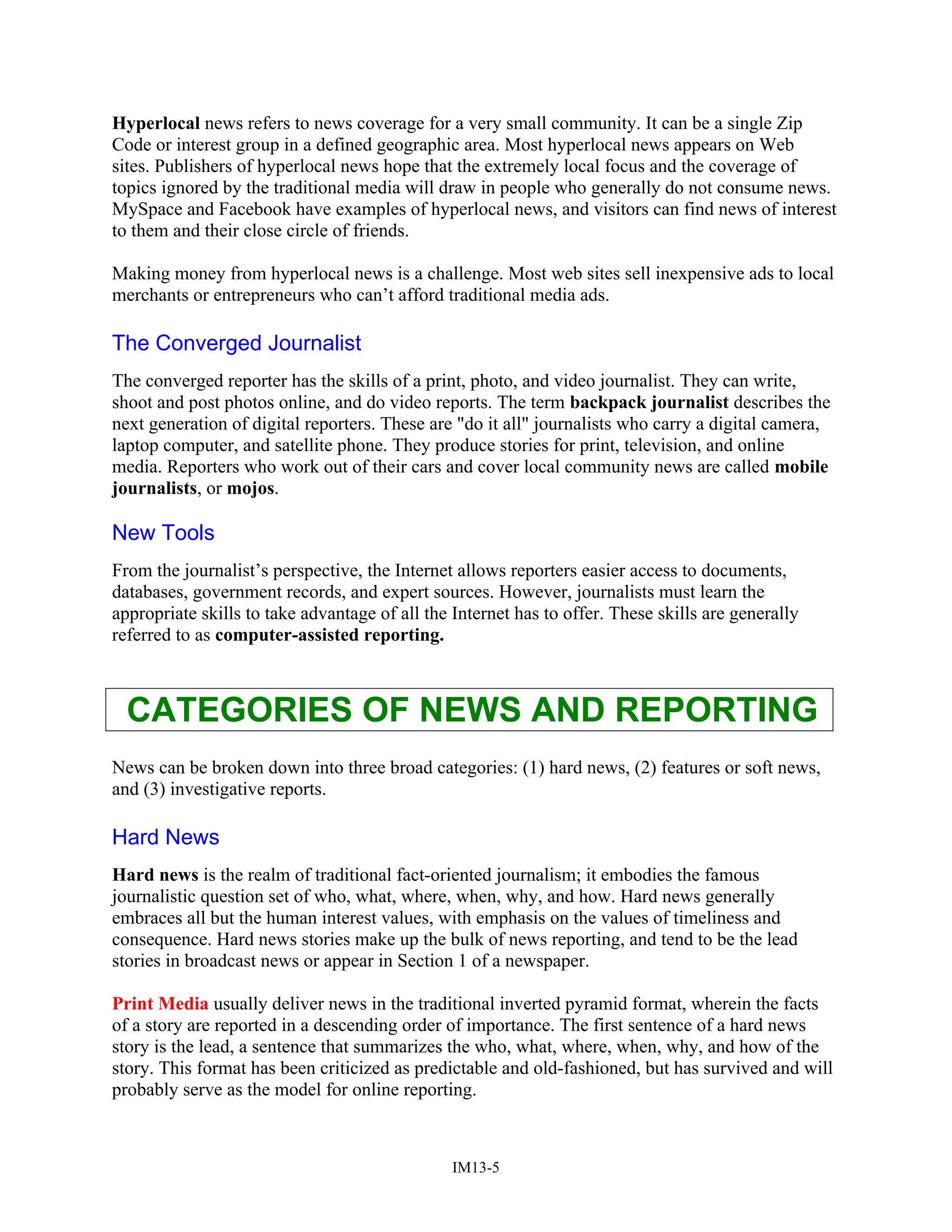 C13 - News, Gathering & Report | PDF