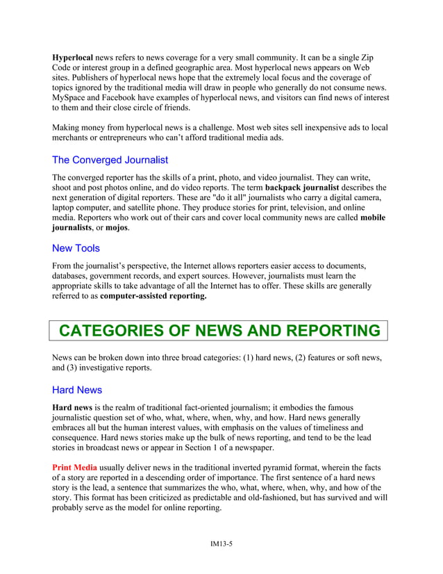 C13 - News, Gathering & Report | PDF