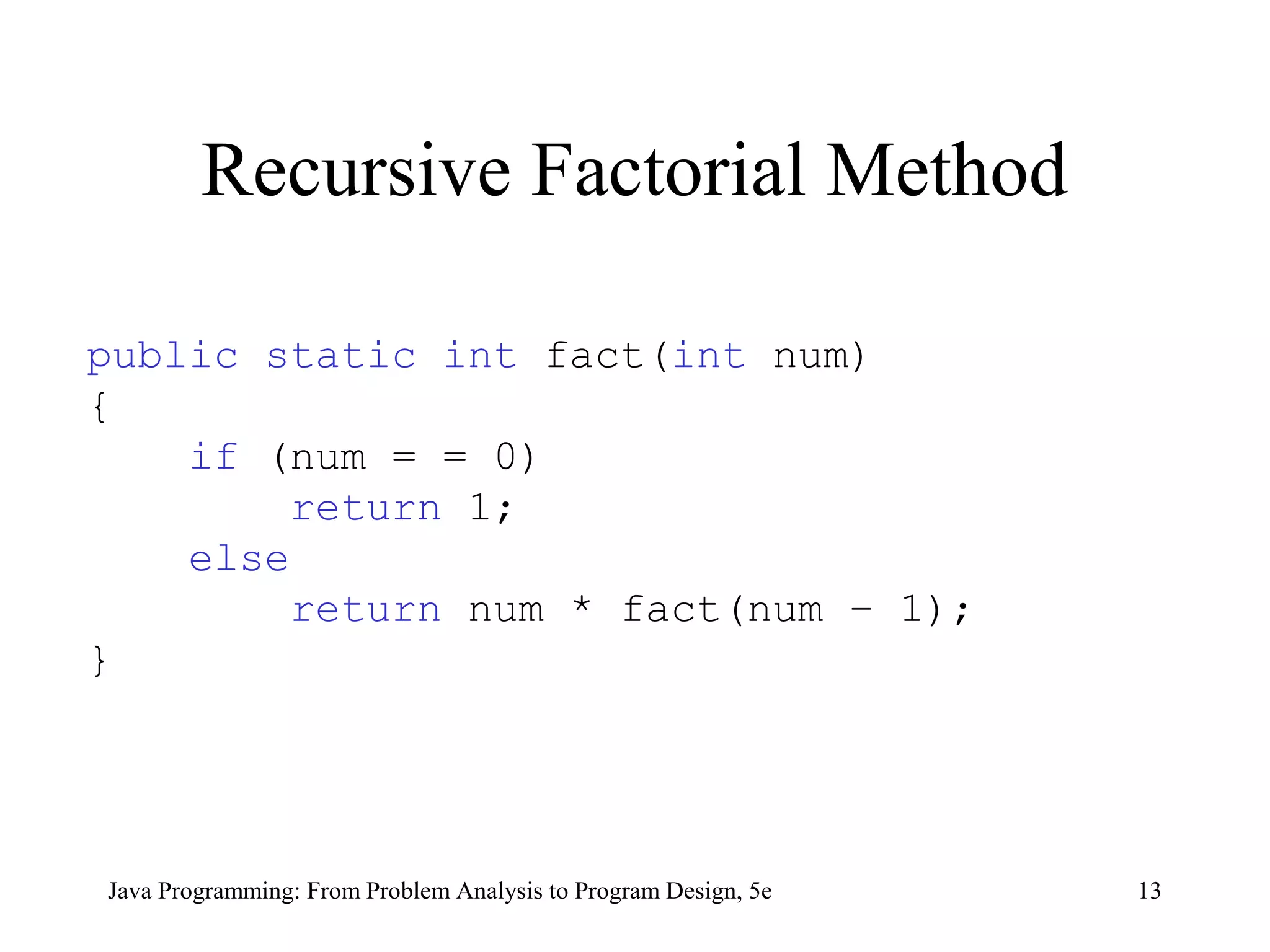Chapter 13 - Recursion | PPT