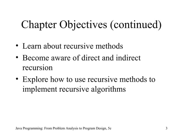 Chapter 13 - Recursion | PPT