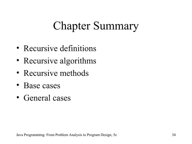 Chapter 13 - Recursion | PPT
