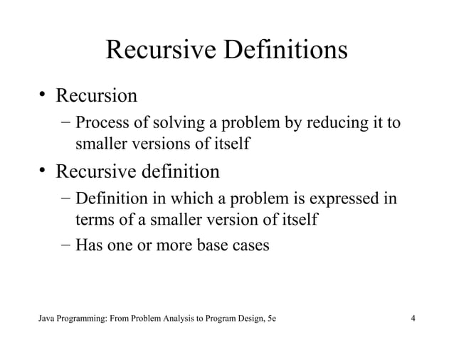 Chapter 13 - Recursion | PPT