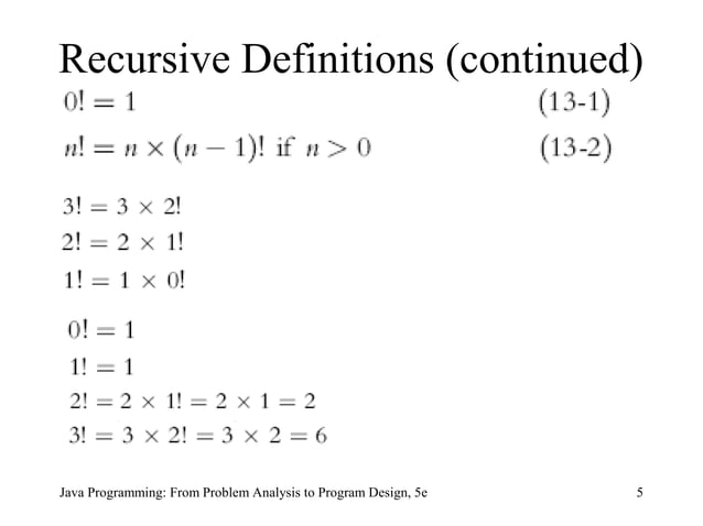 Chapter 13 - Recursion | PPT