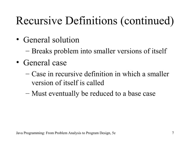 Chapter 13 - Recursion | PPT