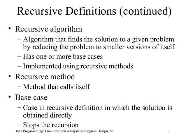 Chapter 13 - Recursion Chapter 13 - Recursion