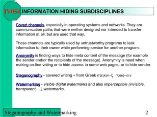Chapter 13 steganography and watermarking | PPT
