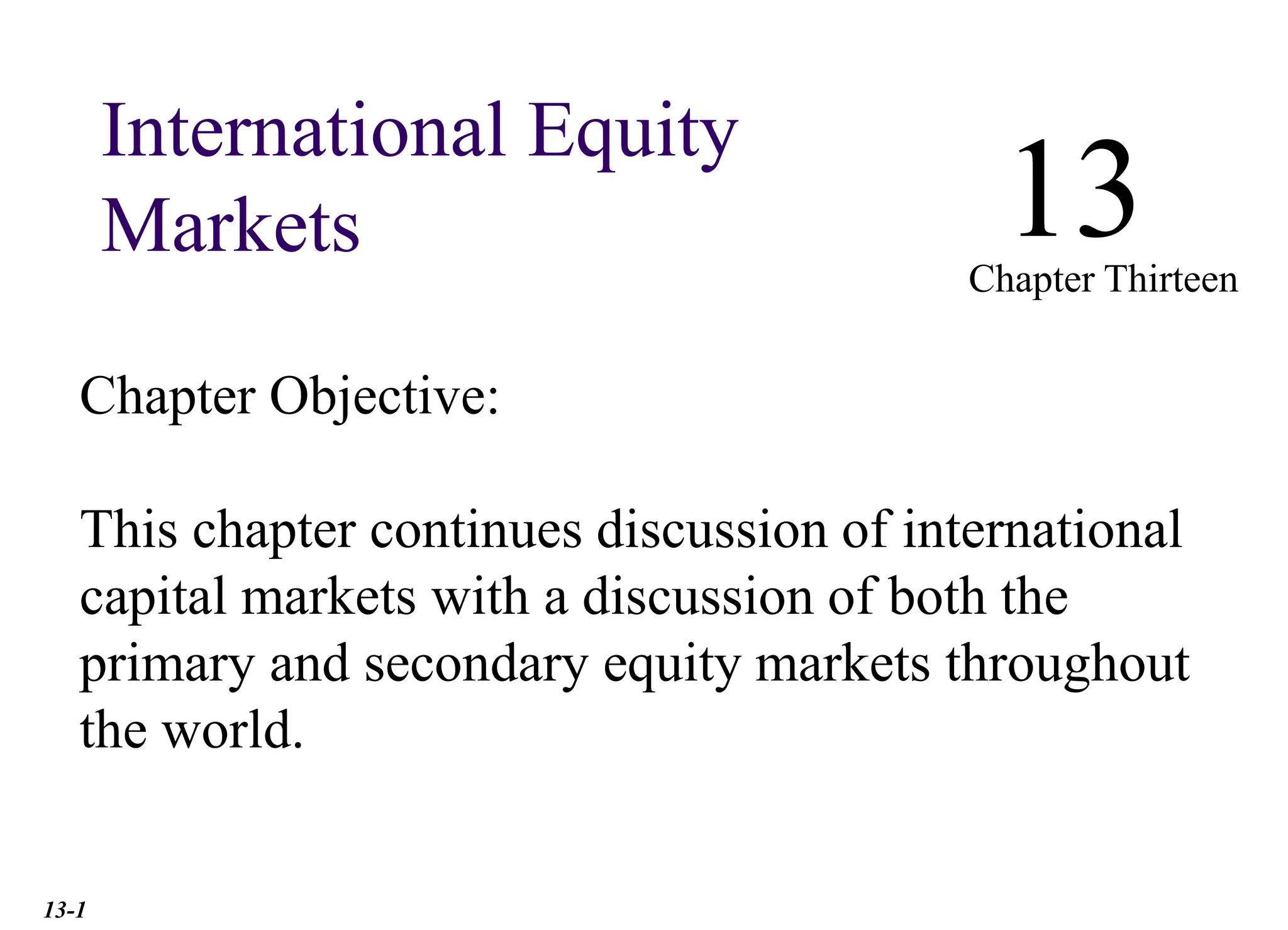 International equity markets around the world | PPT