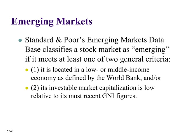 International equity markets around the world | PPT | Stocks and Bonds ...