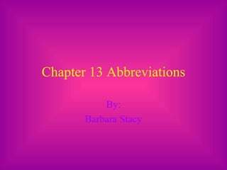 Chapter 13 abbreviations | PPT