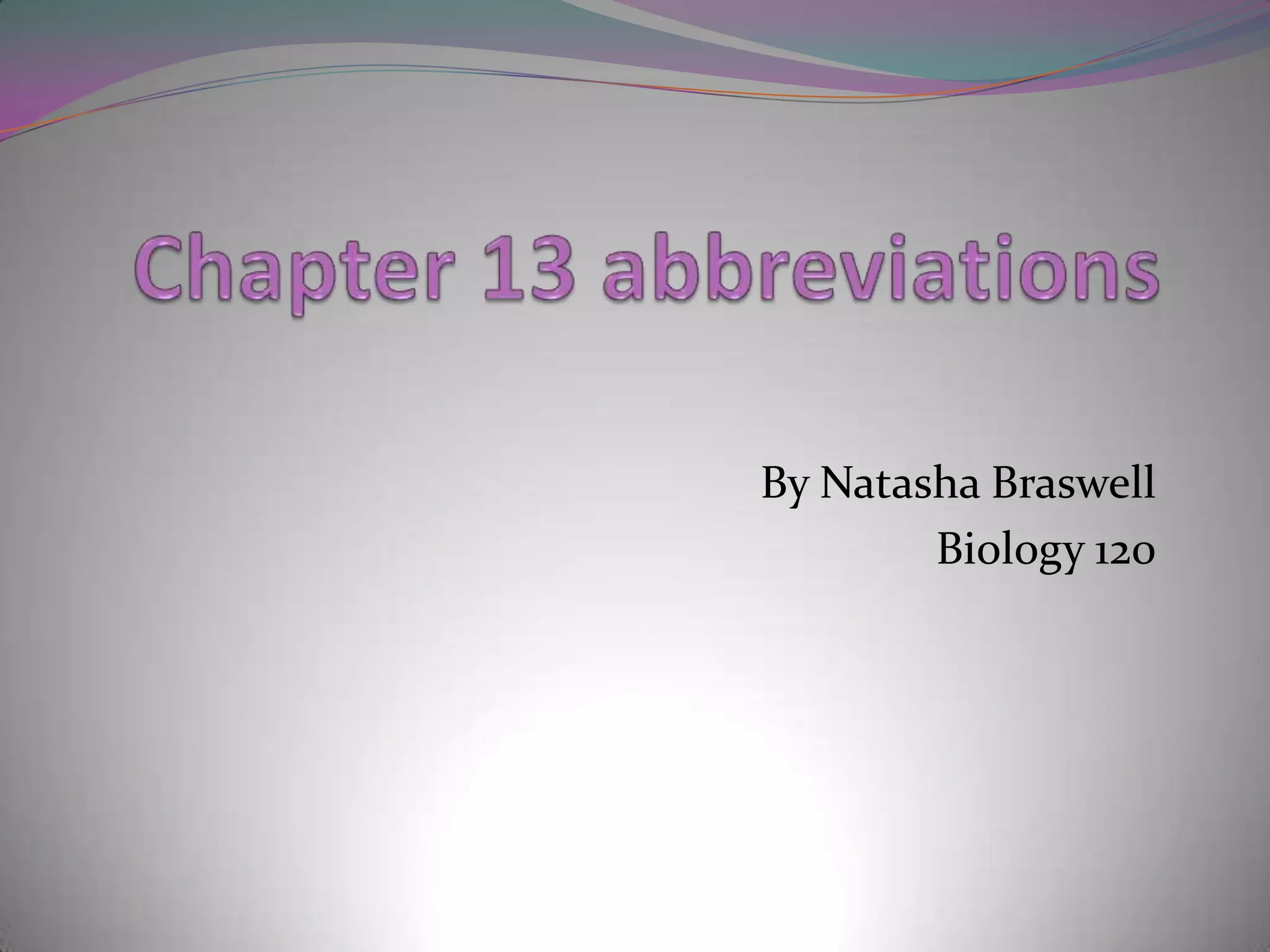 Chapter 13 abbreviations | PPTX